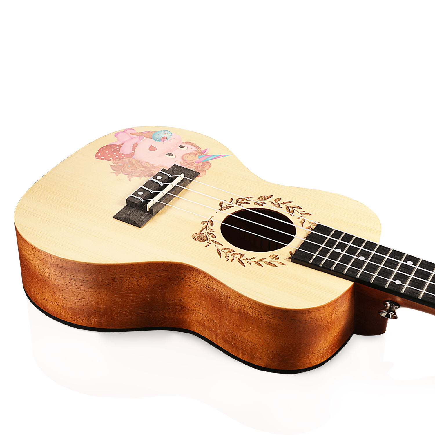 Concert Ukulele Spruce Solid Top Ukelele Beginners Kit [23 Inch]
